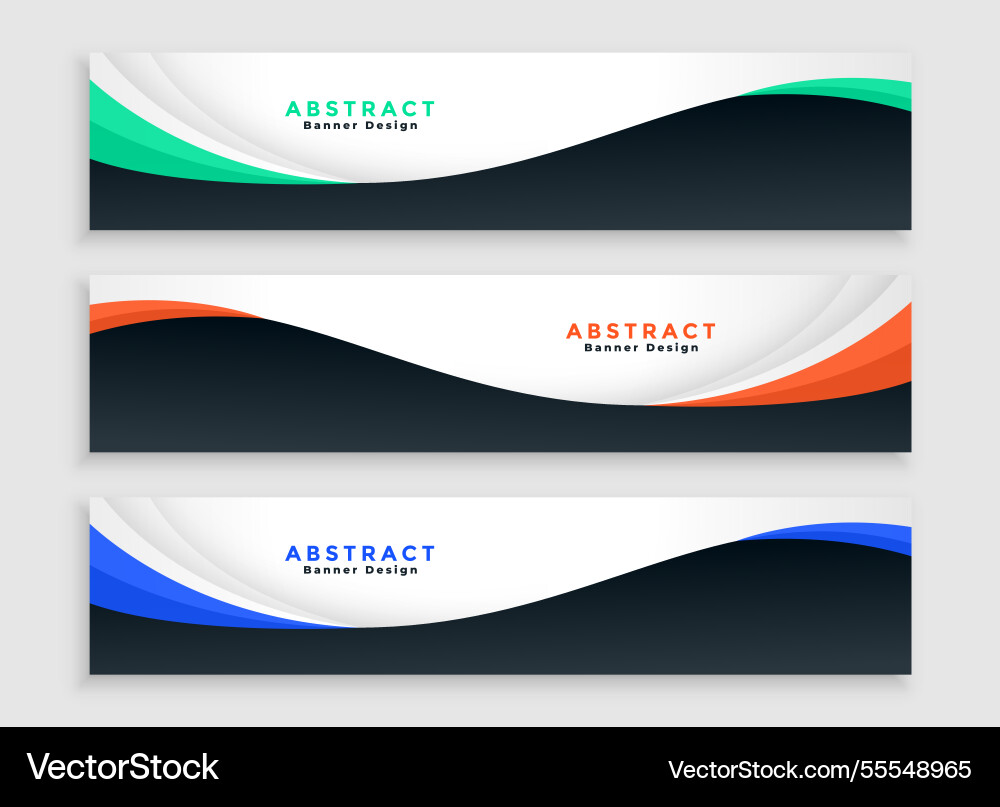 Pack of three corporate website header template Vector Image