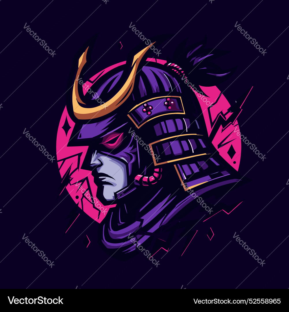 Purple design 2 samurai icon Royalty Free Vector Image