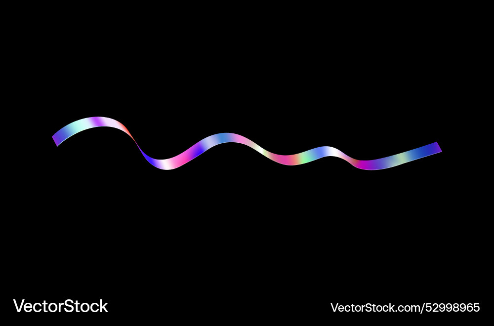 Realistic holographic ribbon icon rainbow Vector Image