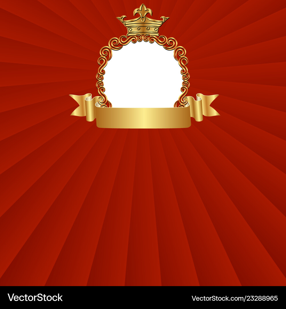 Royal Red Background with Decorative Frame Vector Image
