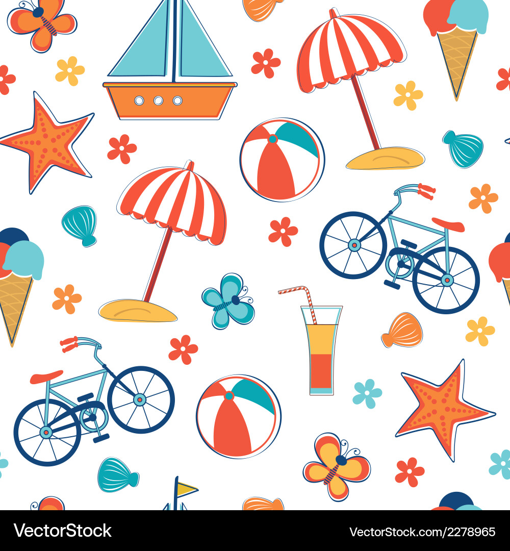 Summer vacation pattern Royalty Free Vector Image