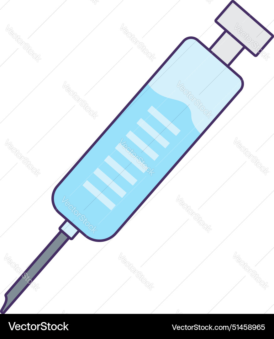 Syringe filled liquid medicine injection Vector Image