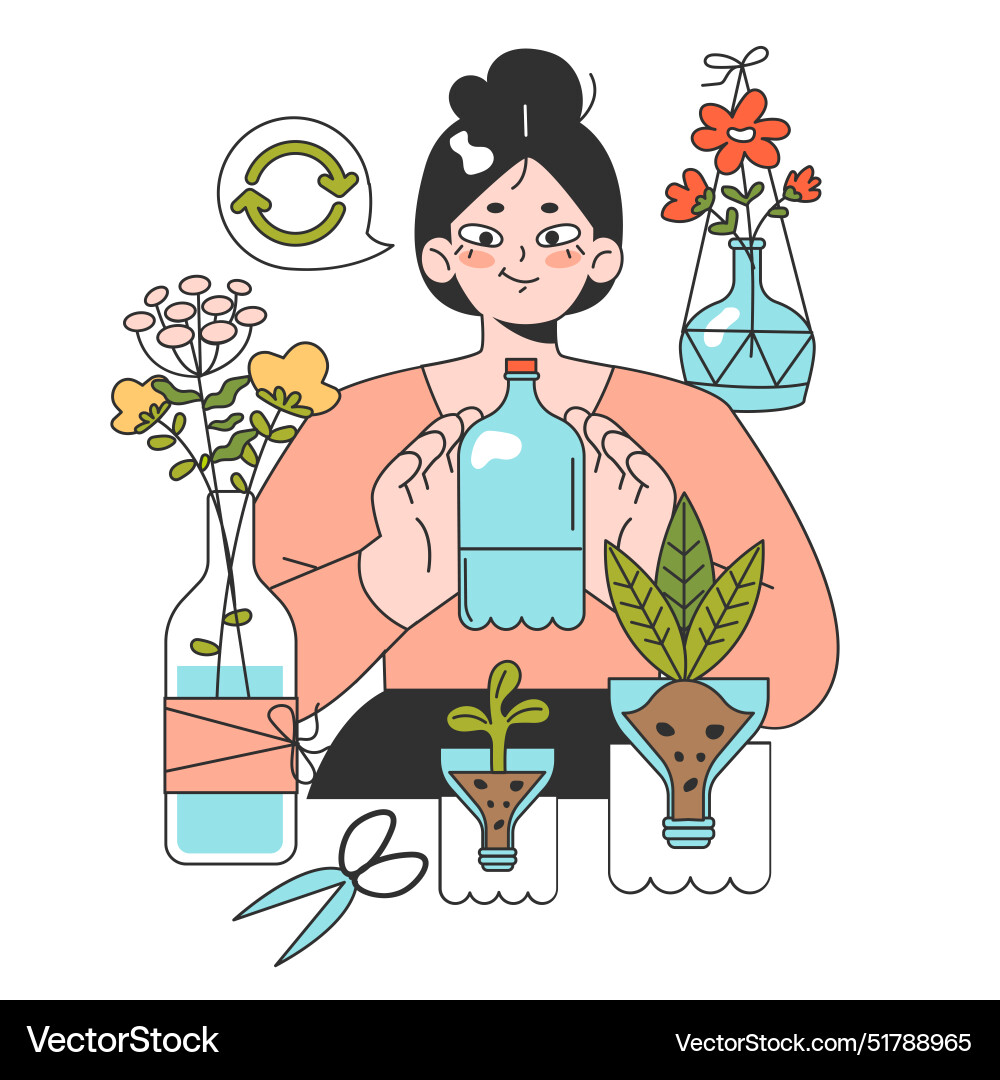 Upcycling process and technique of reuse Vector Image