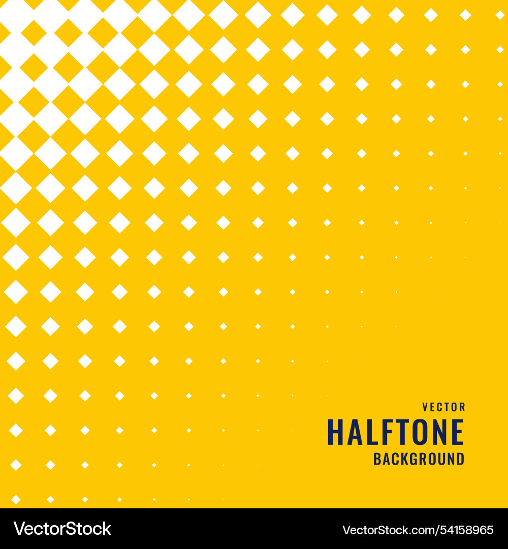 Yellow background with white halftone pattern Vector Image