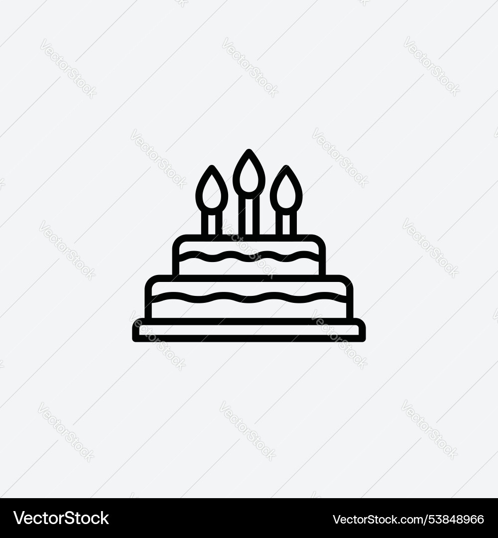 Birthday cake icon set Royalty Free Vector Image