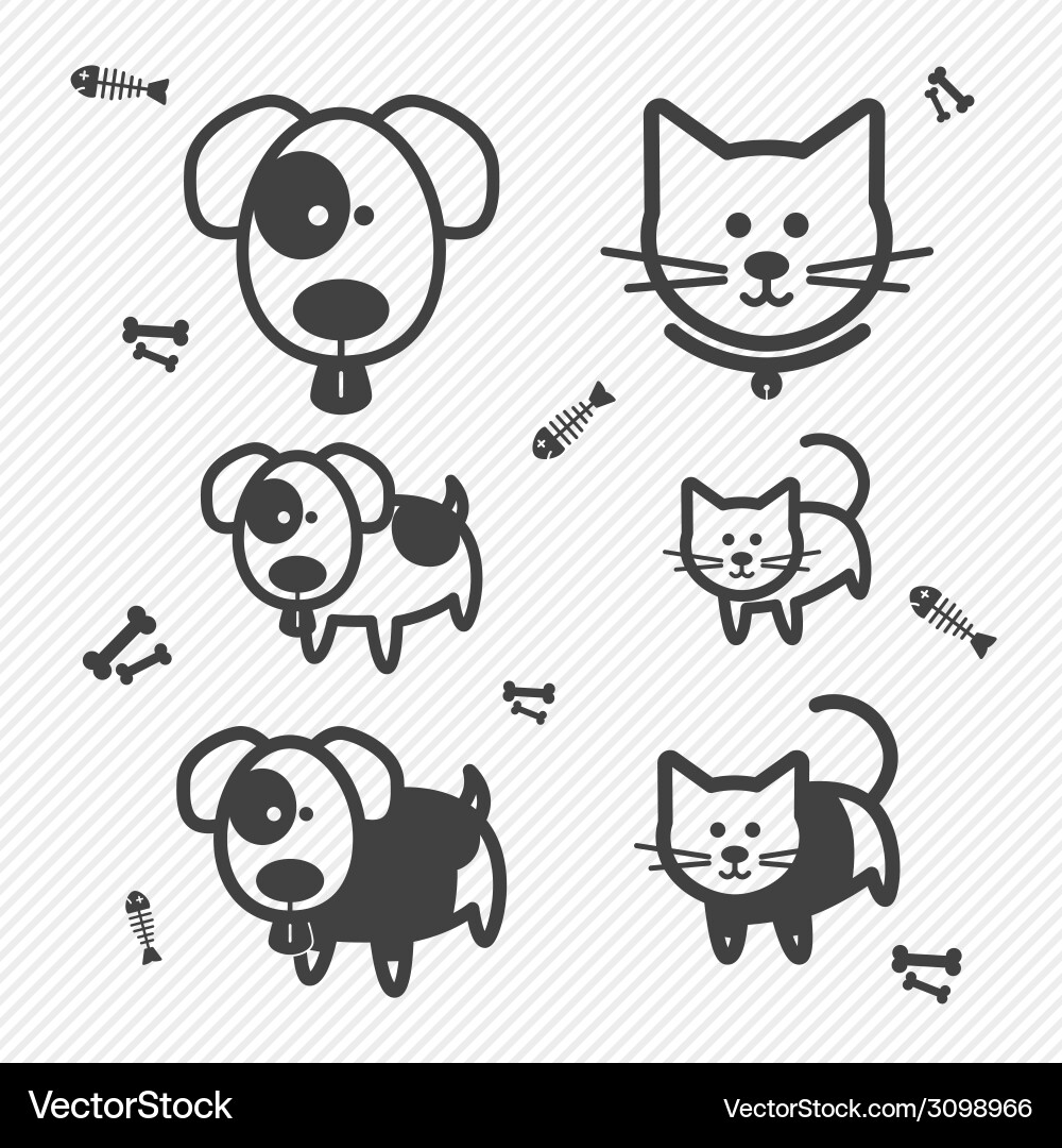 Cat and dog icons Royalty Free Vector Image - VectorStock