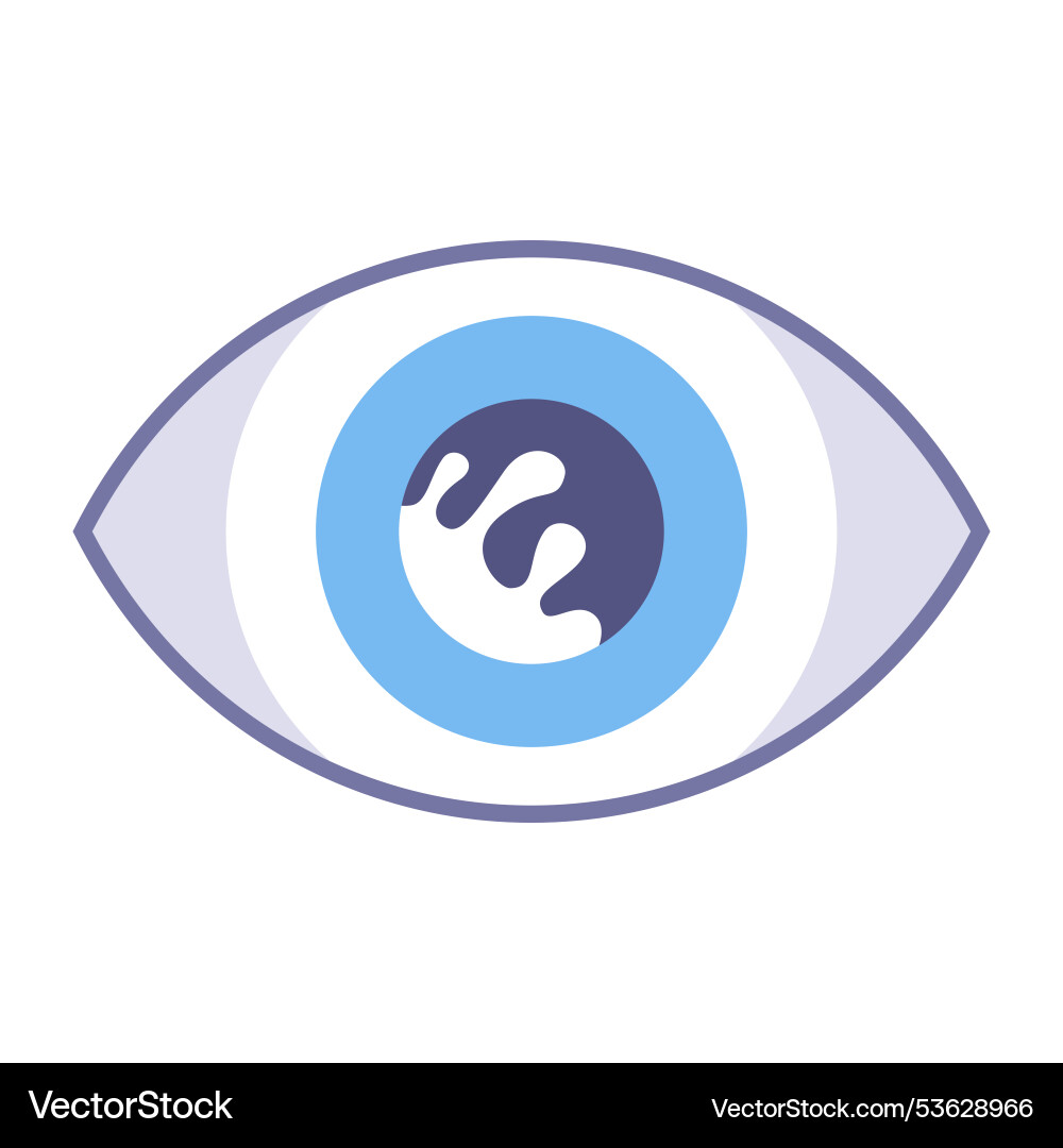 Cataract icon on human eye Royalty Free Vector Image