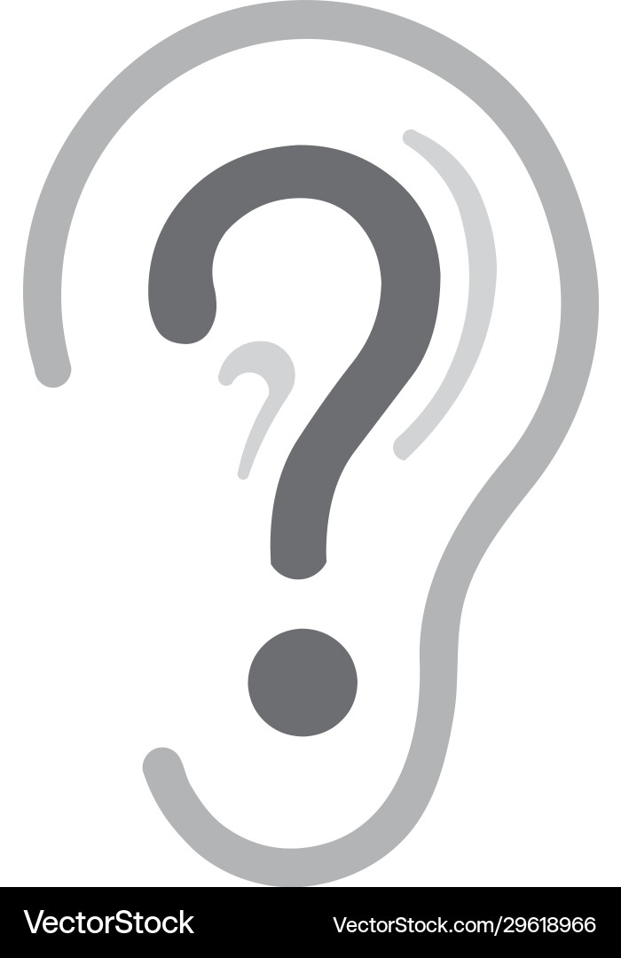 Ear with Question Mark Royalty Free Vector Image