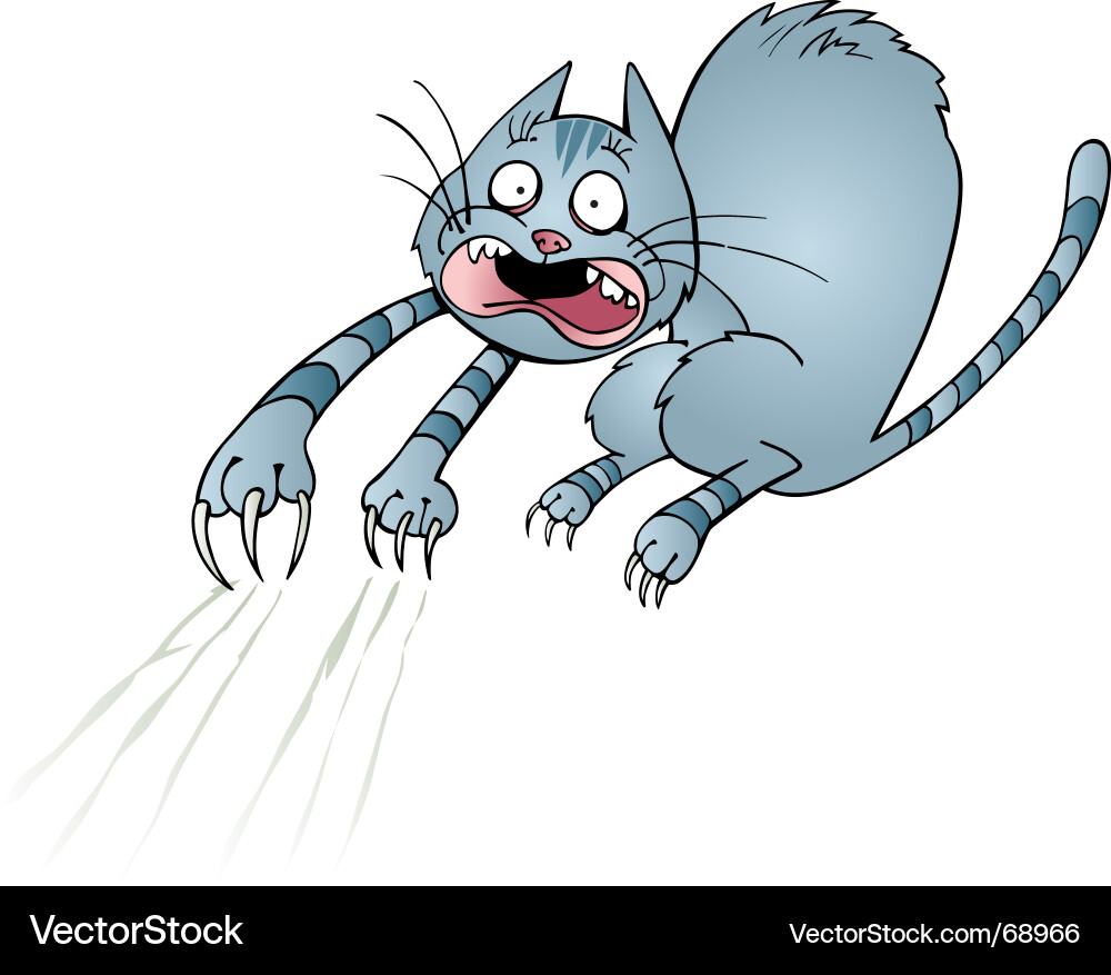 Terrified Cat Cartoon