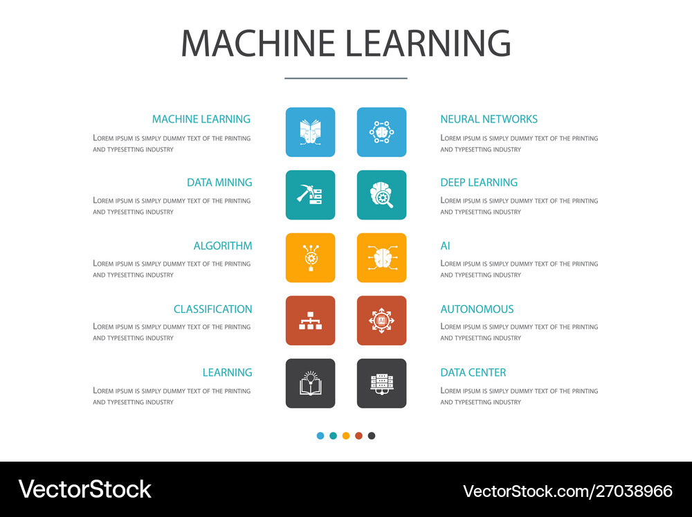 Machine Learning Cloud Data Infographic Royalty Free Vector