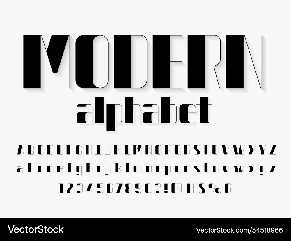 Modern font Royalty Free Vector Image - VectorStock