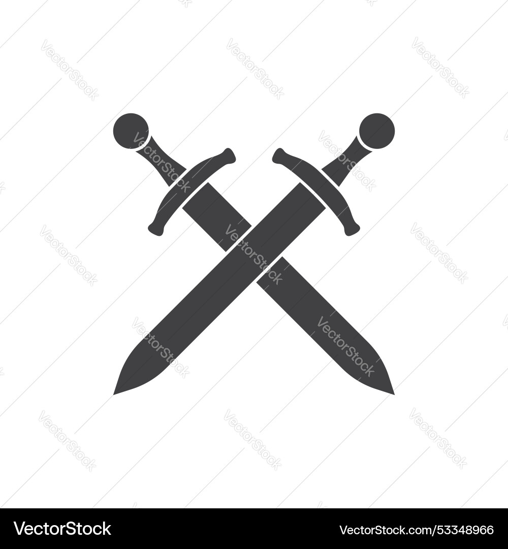 Old medieval sword icon in flat style weapon Vector Image