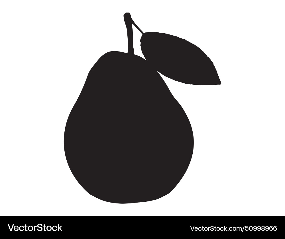 Pear silhouette art Royalty Free Vector Image - VectorStock