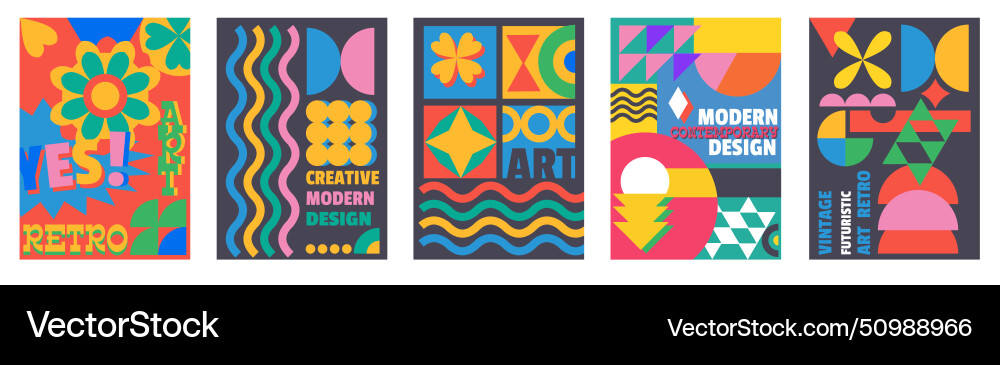 Poster architecture modern pattern design collage Vector Image