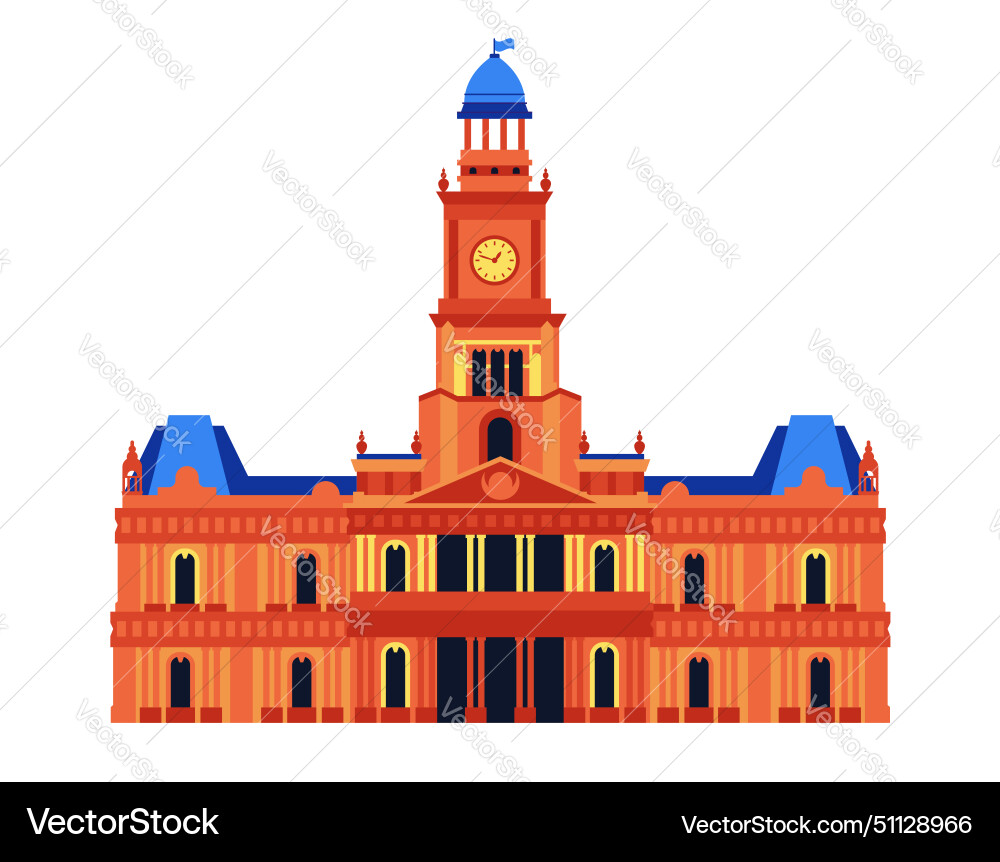 Sydney town hall - modern flat design style single
