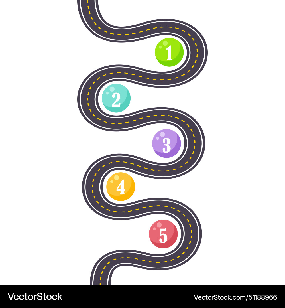 Winding road Royalty Free Vector Image - VectorStock
