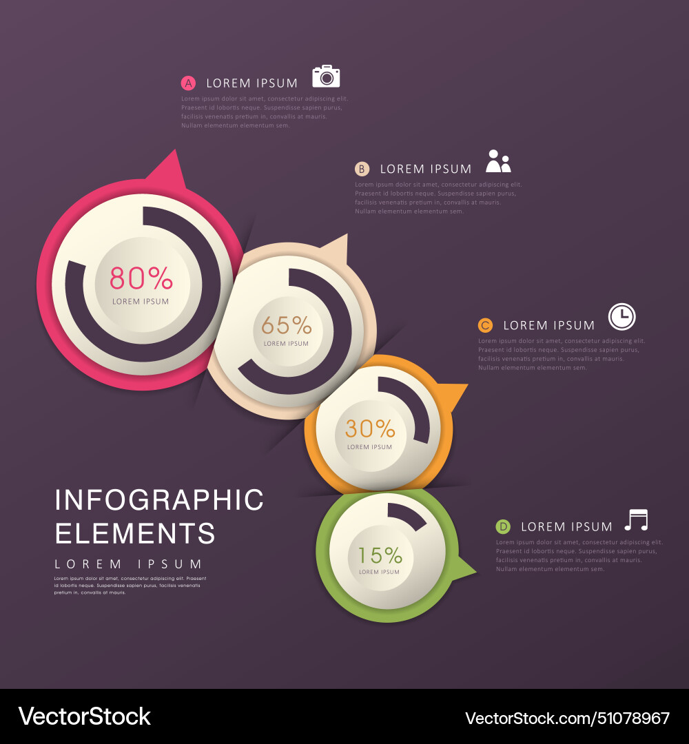 Abstract pie chart infographics Royalty Free Vector Image