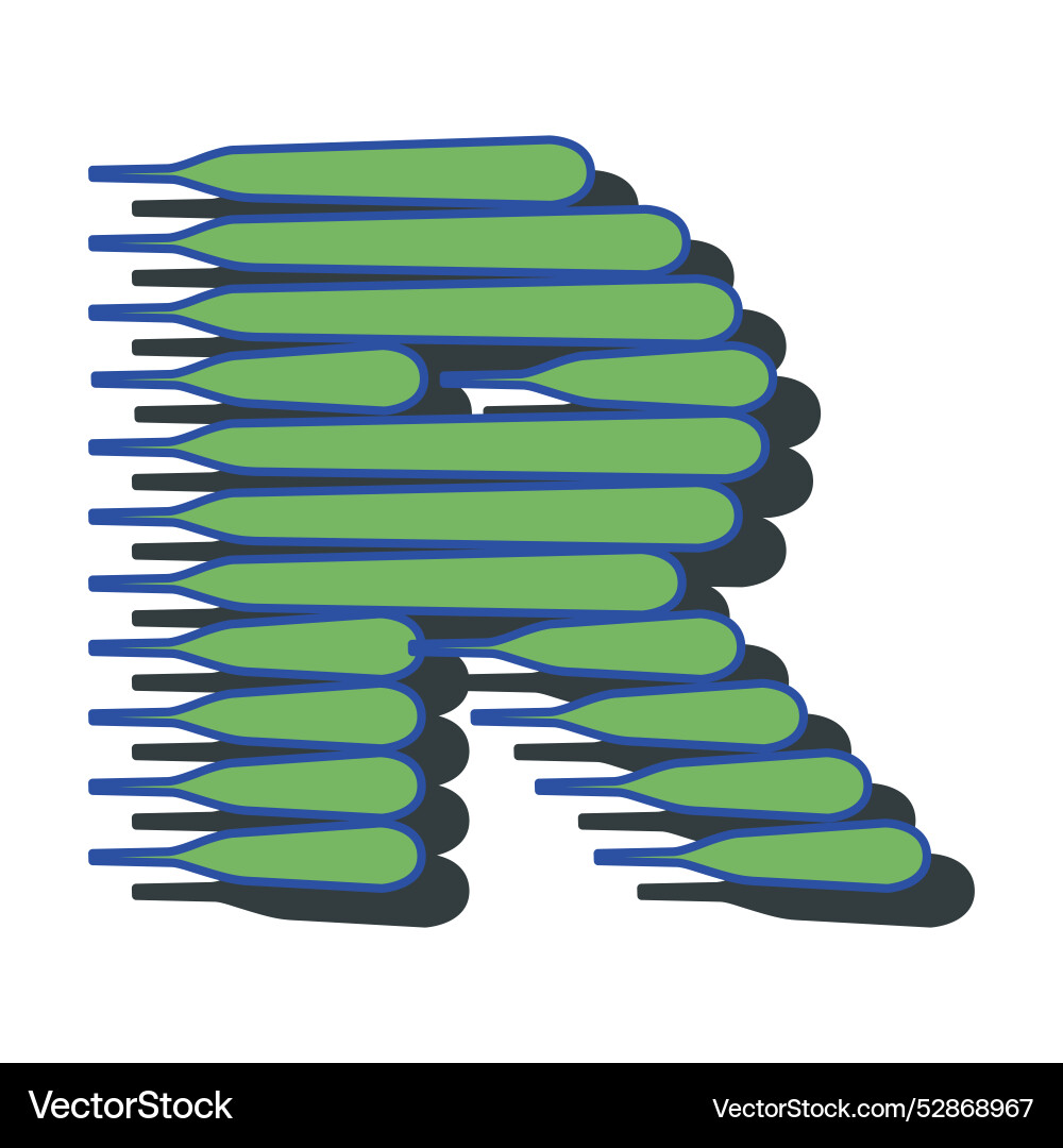 Art wind initial caps font capital letter r design