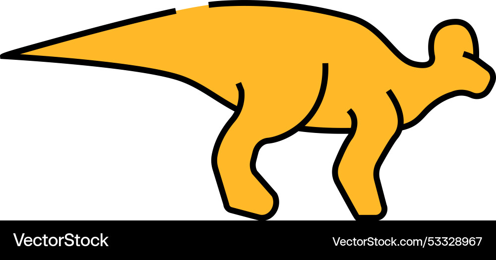 Brontosaurus dinosaur sign icon color Royalty Free Vector