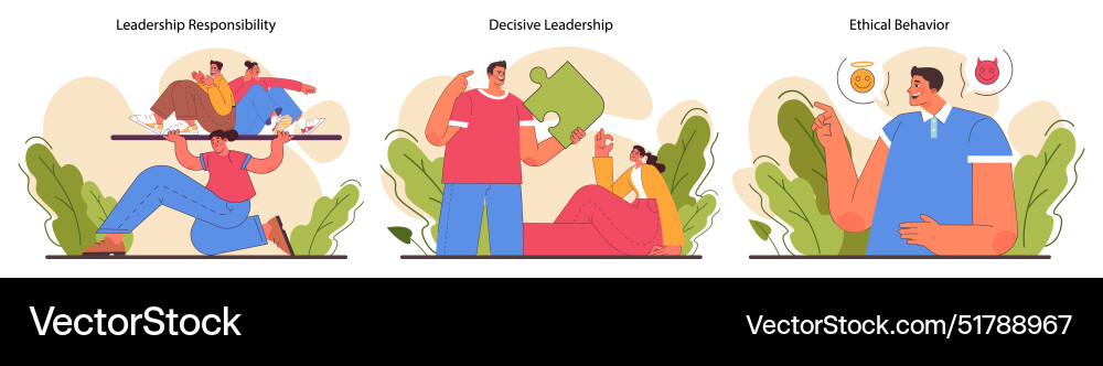 Leadership skills set top manager soft Royalty Free Vector