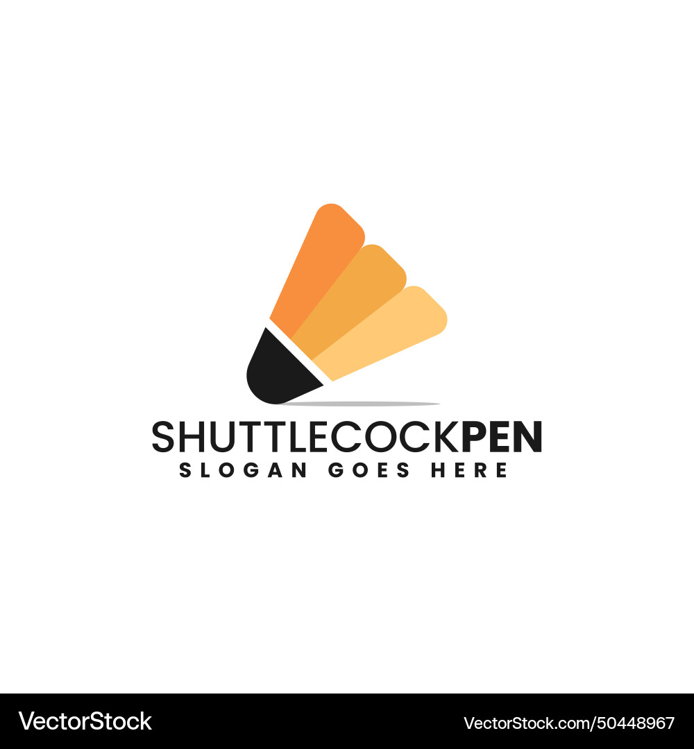 Logo shuttlecock gradient colorful style Vector Image