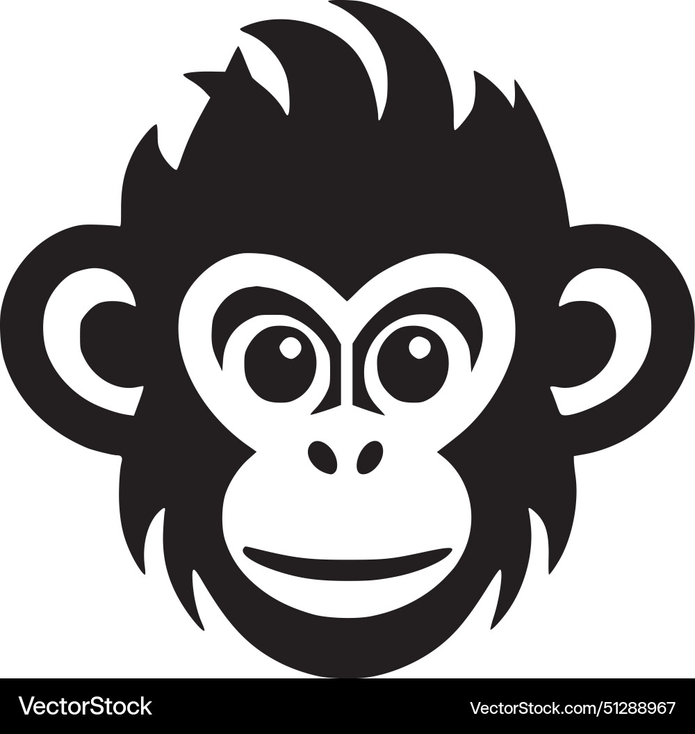 Monkey - black and white isolated icon Royalty Free Vector