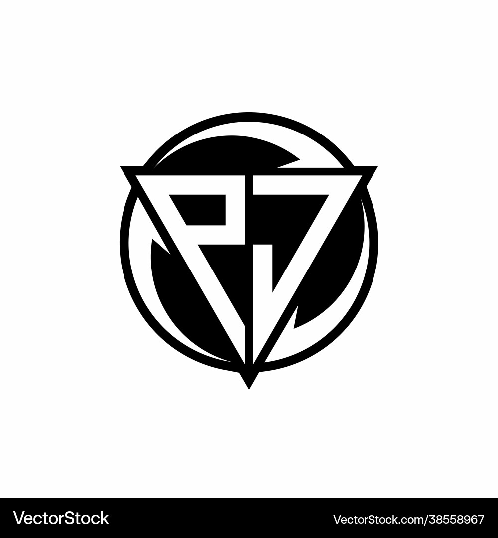 Pj logo monogram design template Royalty Free Vector Image
