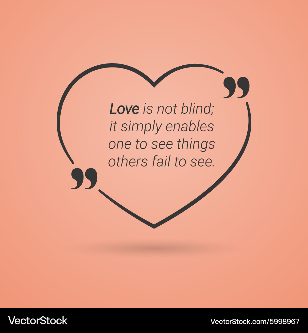 Quotation mark speech with love heart quote sign Vector Image