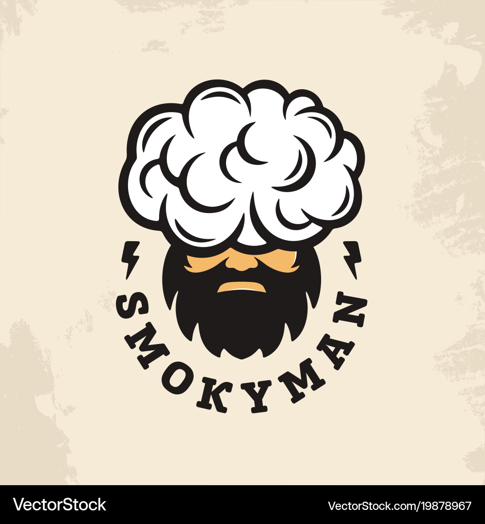 Smoky Man Logo - Modern Style Royalty Free Vector Image