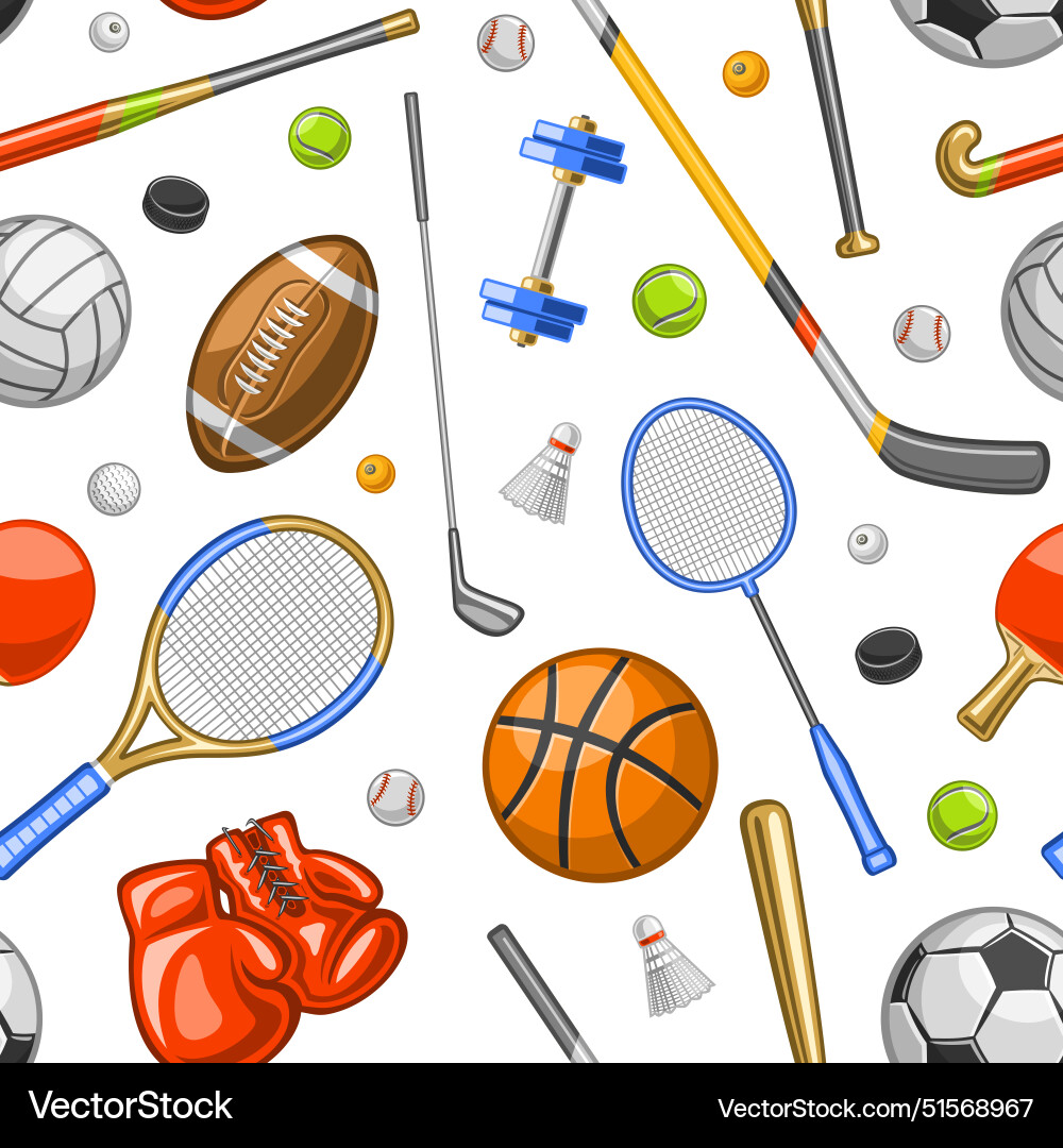Sports seamless pattern Royalty Free Vector Image