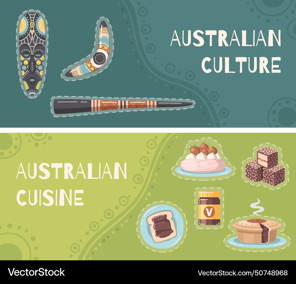 Australia cartoon banners Royalty Free Vector Image