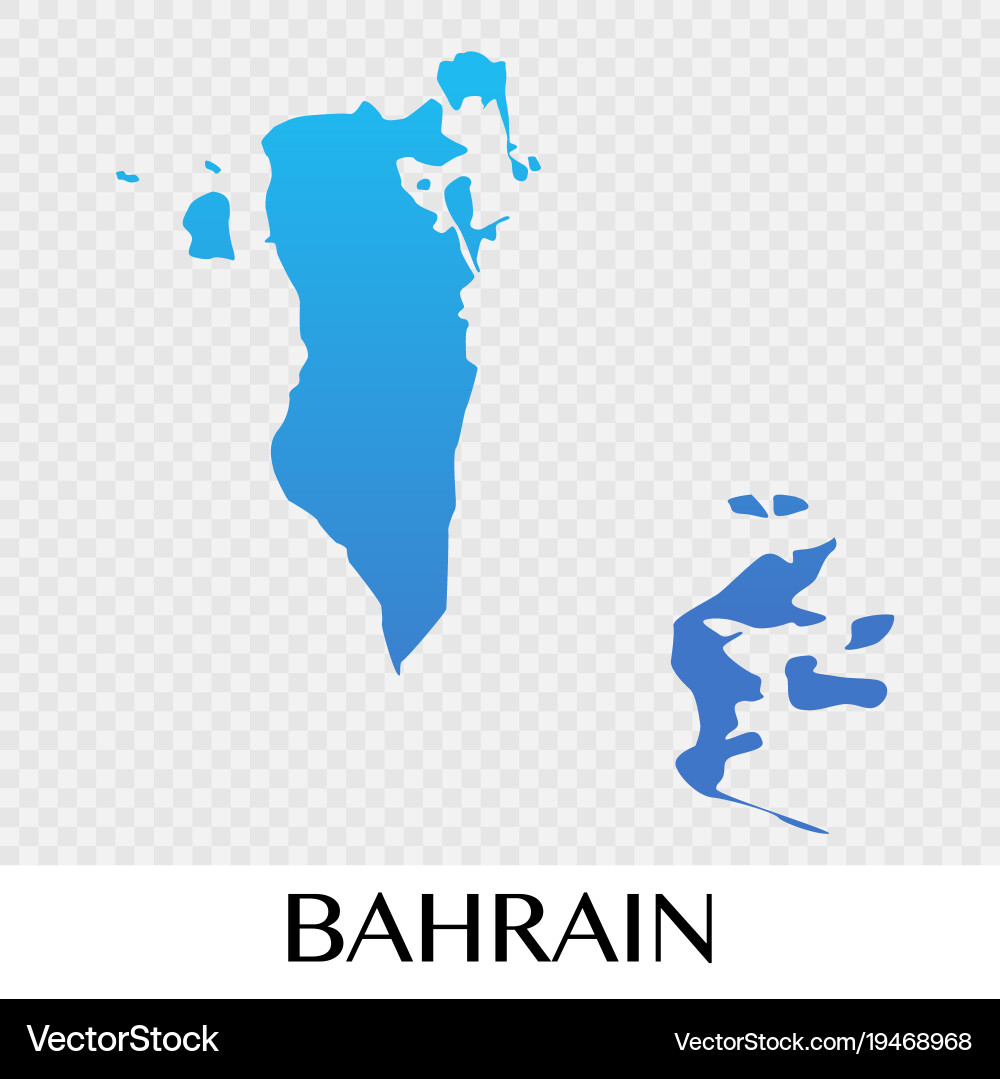 Bahrain Karte im asiatischen Kontinent Design Lizenzfreier Vektor