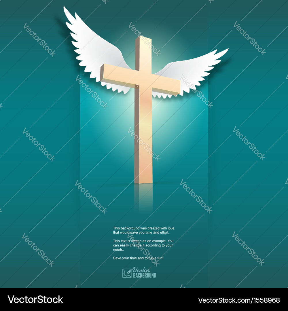 Cross and wings Royalty Free Vector Image - VectorStock