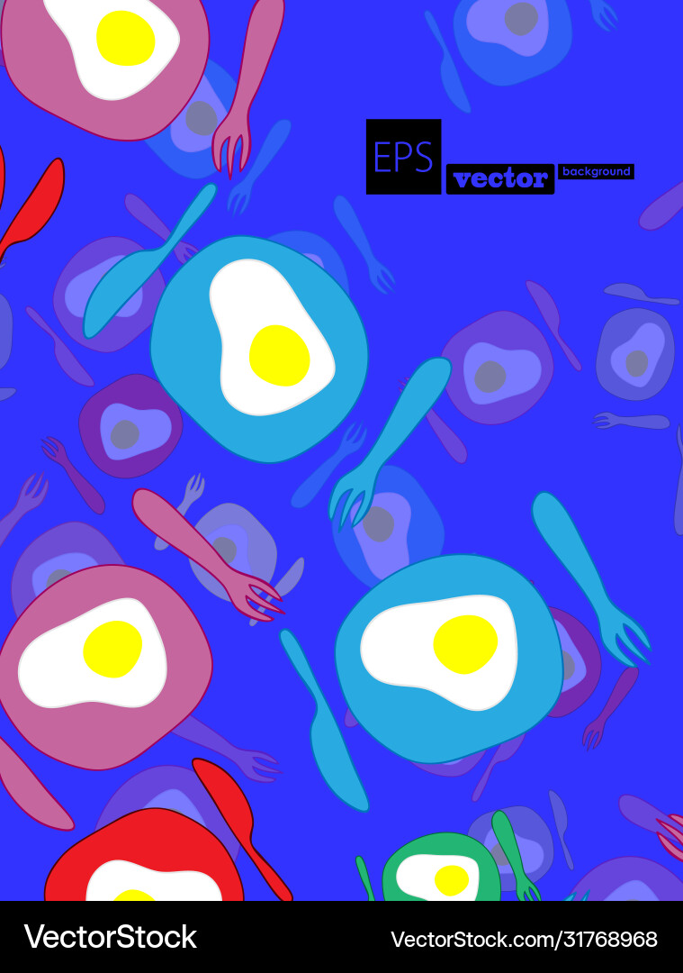 Fried eggs pattern Royalty Free Vector Image - VectorStock