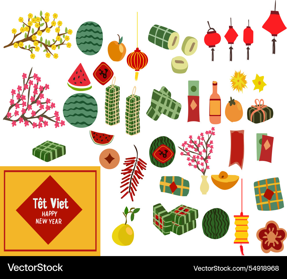 Happy new year vietnamese tet Royalty Free Vector Image