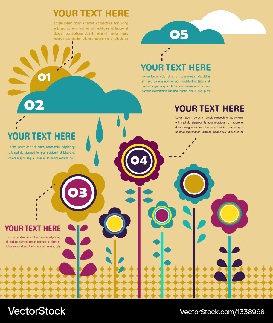 Infographics with flowers at spring season Vector Image