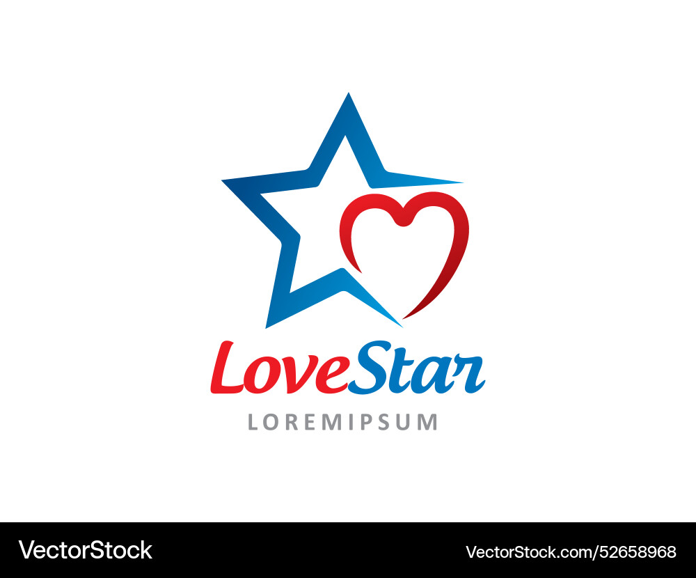 Love and star logo symbol or icon template Vector Image