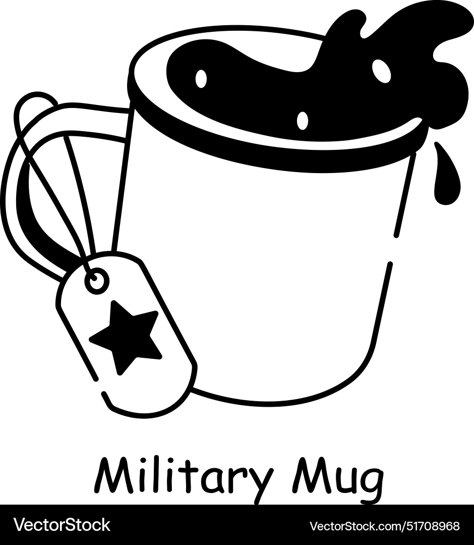 Military mug Royalty Free Vector Image - VectorStock