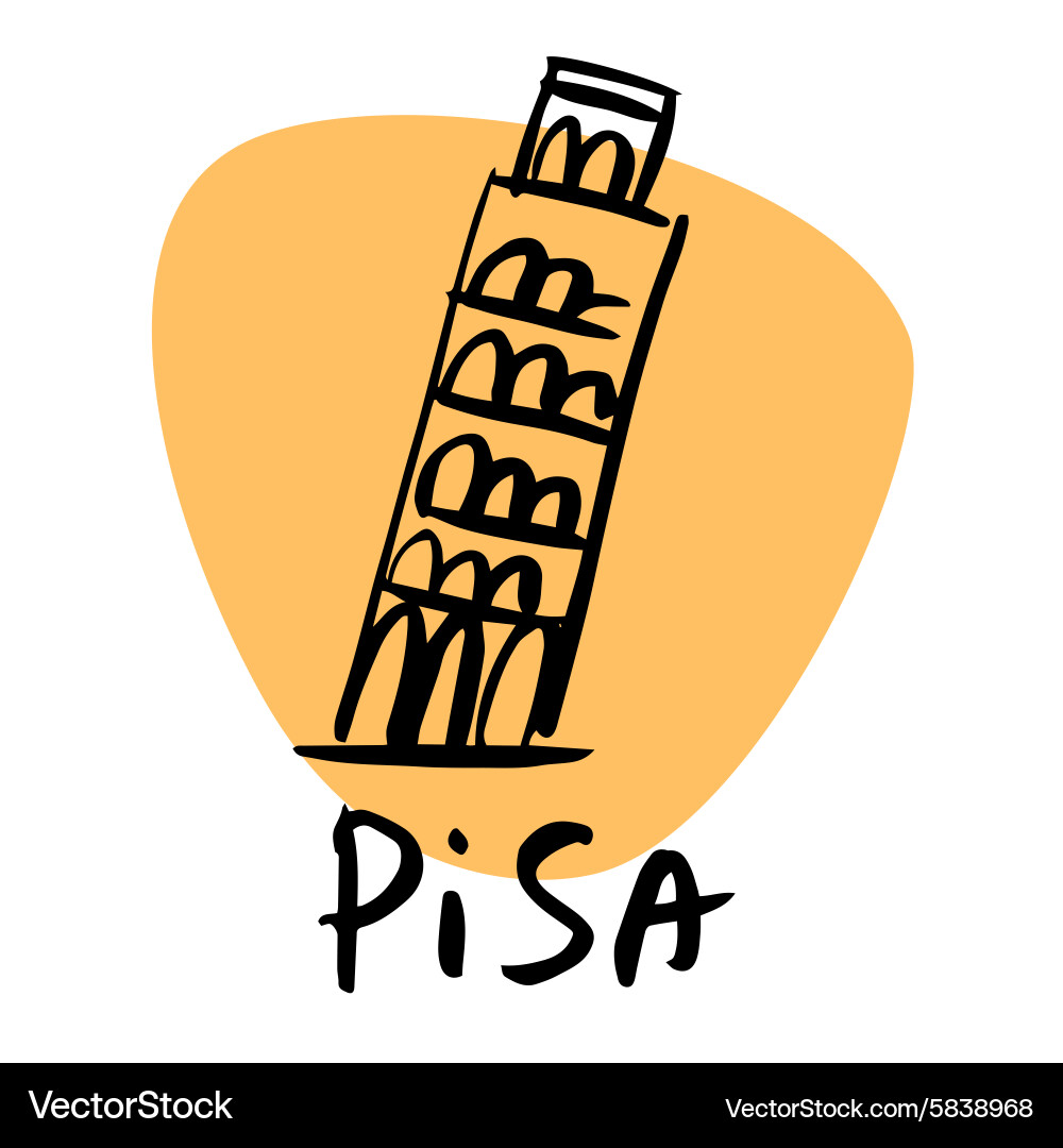 Pisa italy leaning tower Royalty Free Vector Image