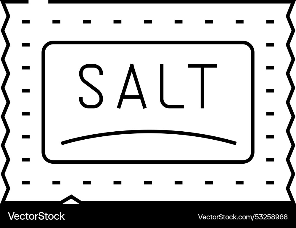 Sachet salt line icon Royalty Free Vector Image