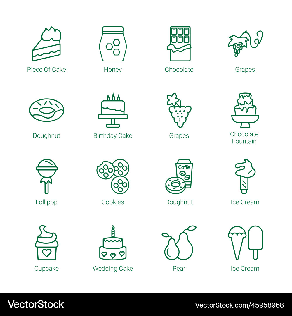 Sweet icons Royalty Free Vector Image - VectorStock