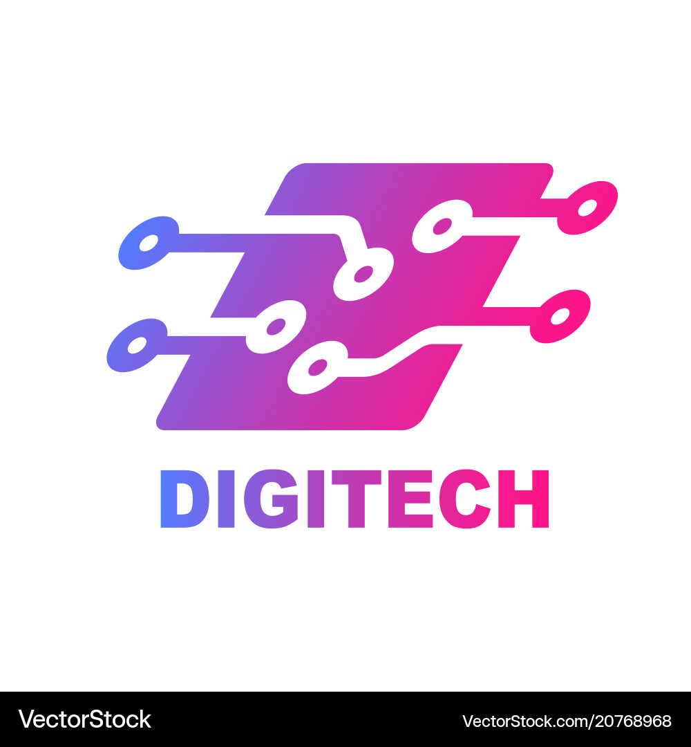 Technology logo computer and data related Vector Image