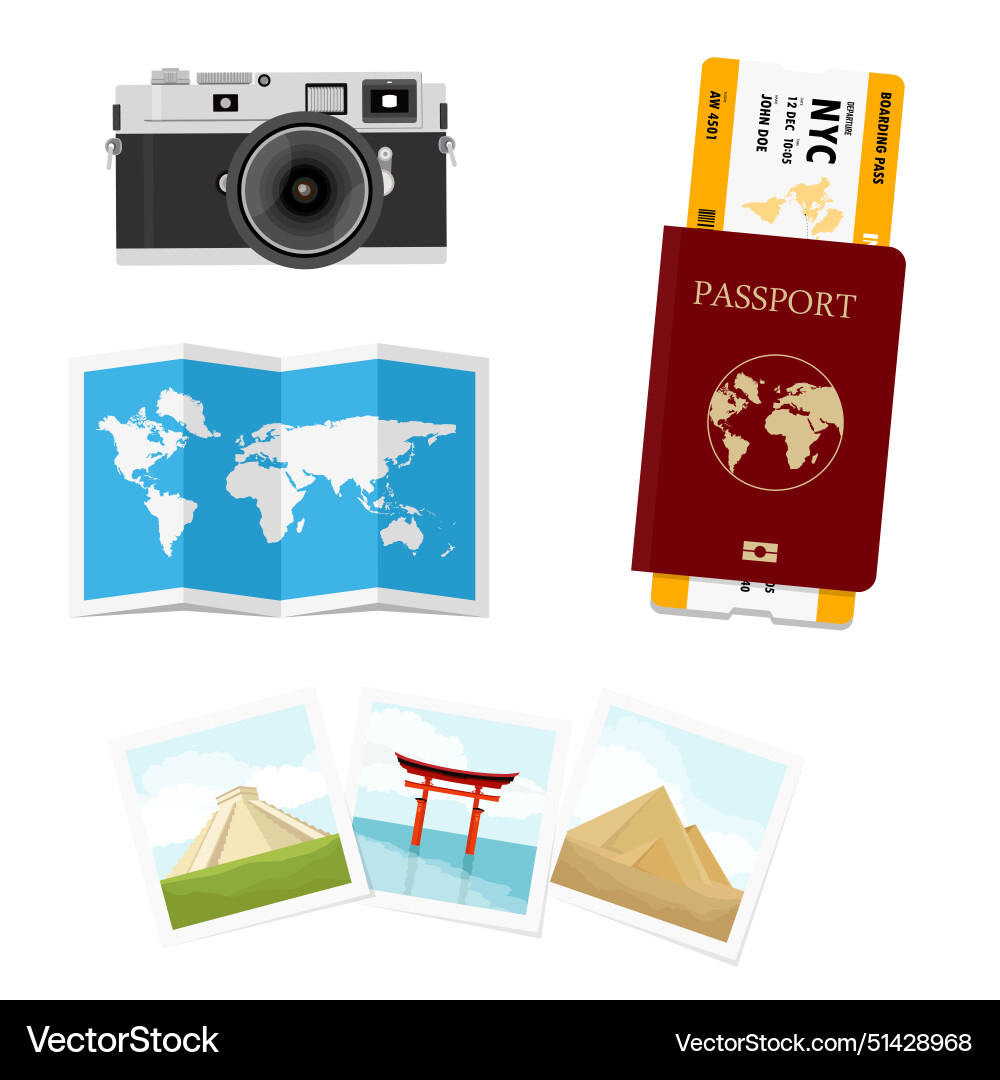 Travel and tourism collection Royalty Free Vector Image