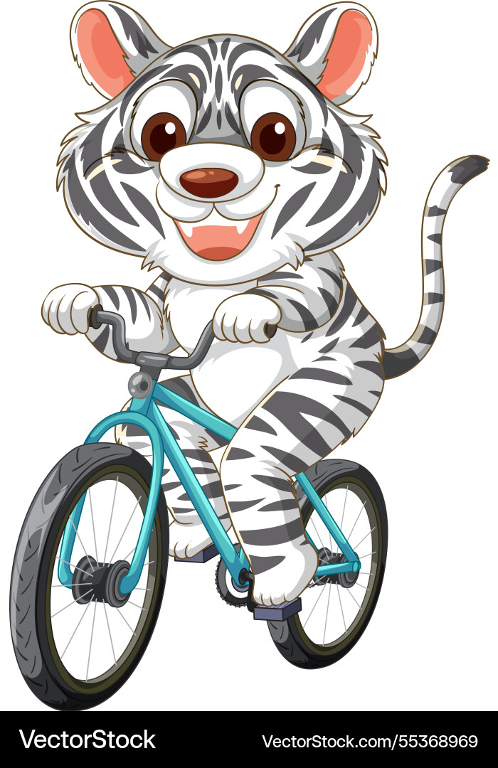 A cheerful zebra cycling with joy and excitement Vector Image