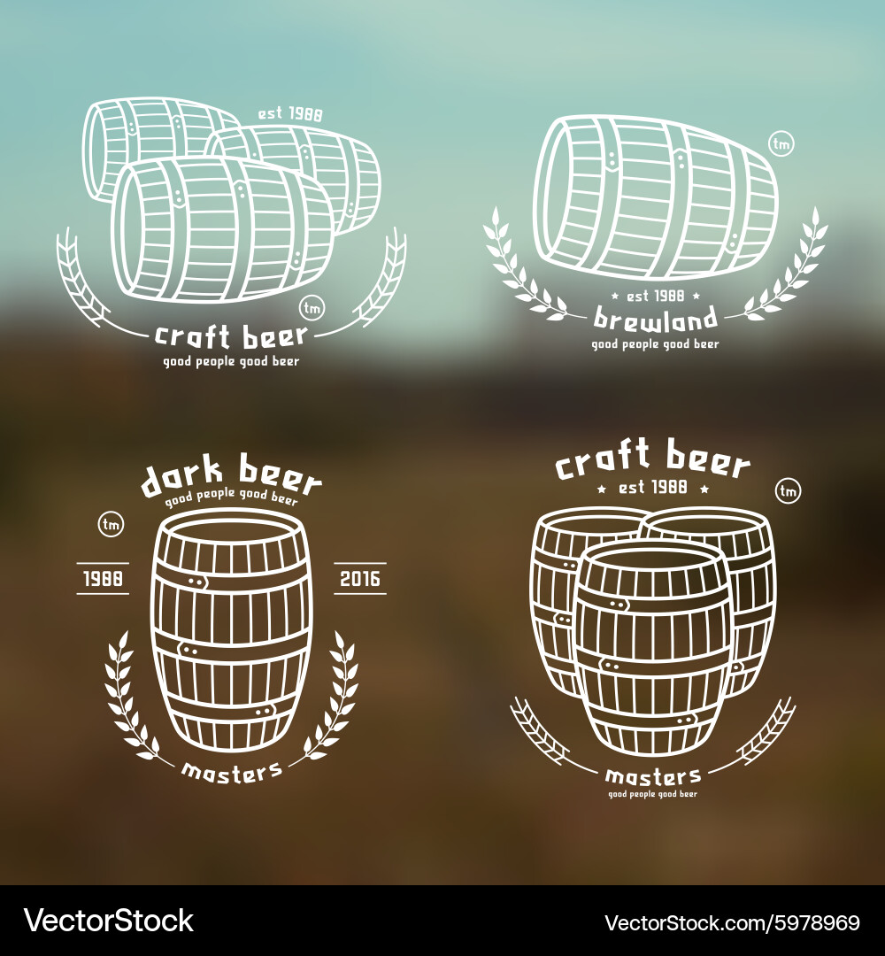 Barrel homebrew emblems Royalty Free Vector Image