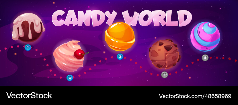 Candy space ui Spielebene Landkarte Galaxie Hintergrund