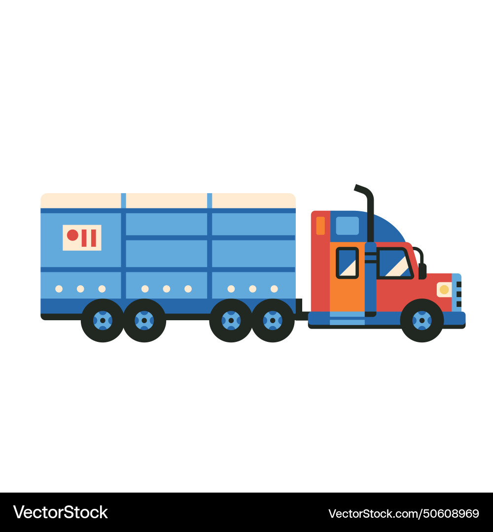 Freight cargo truck icon in flat design Royalty Free Vector