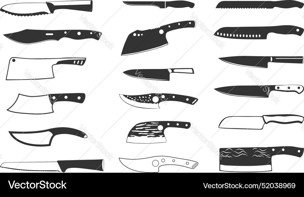 Kitchen knife svg silhouette Royalty Free Vector Image