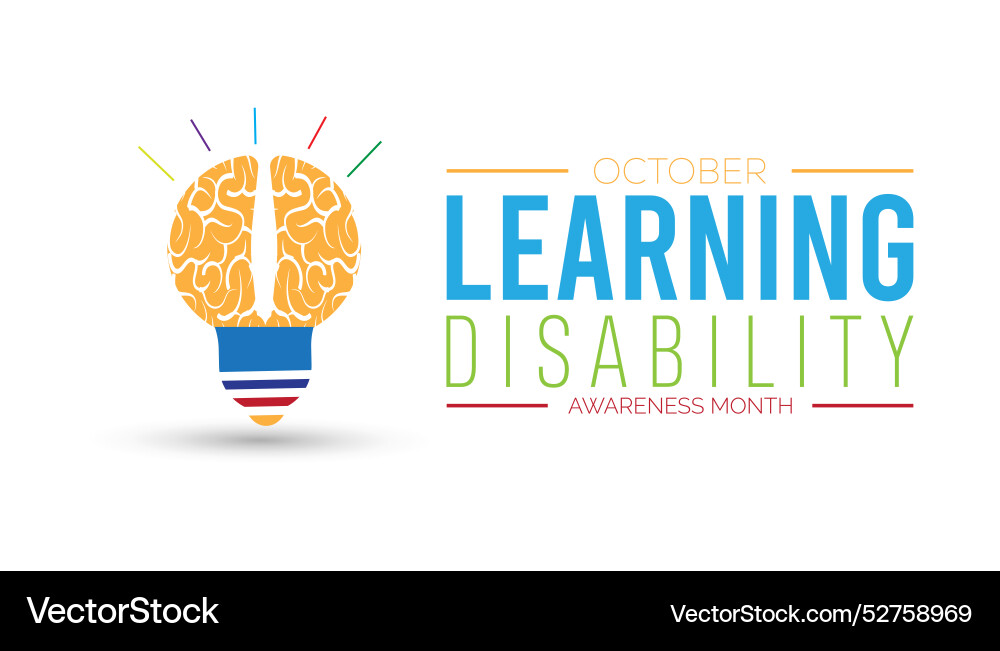 Learning disability awareness month Royalty Free Vector