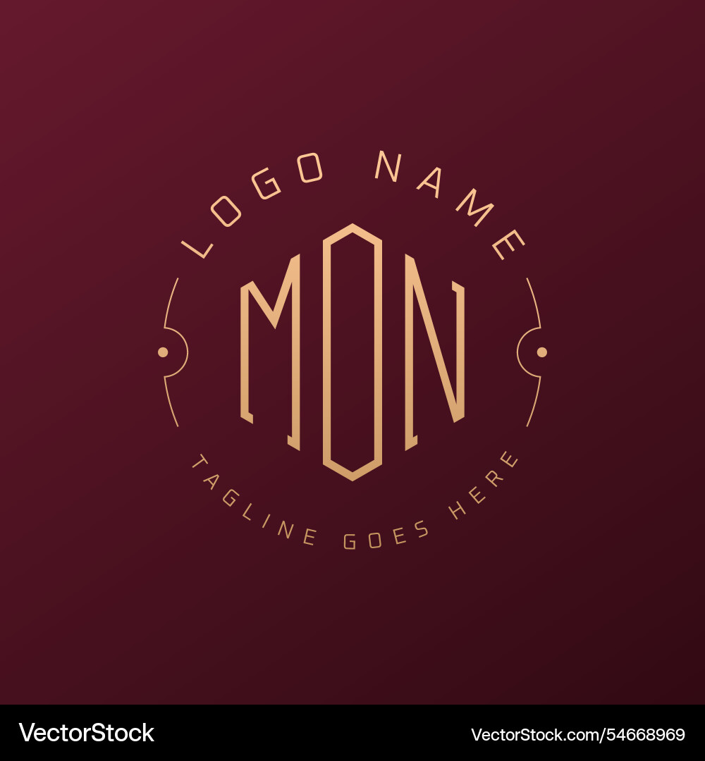Luxury mon logo design elegant letter Royalty Free Vector